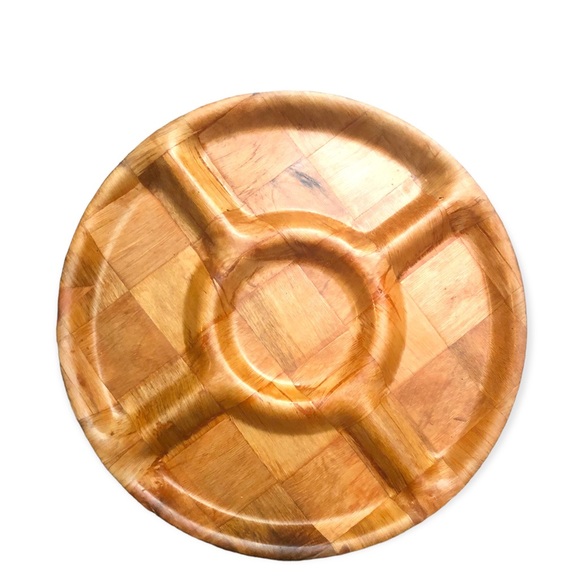 Vintage | Dining | Vintage Wooden Divided Party Platter Serving Dish ...